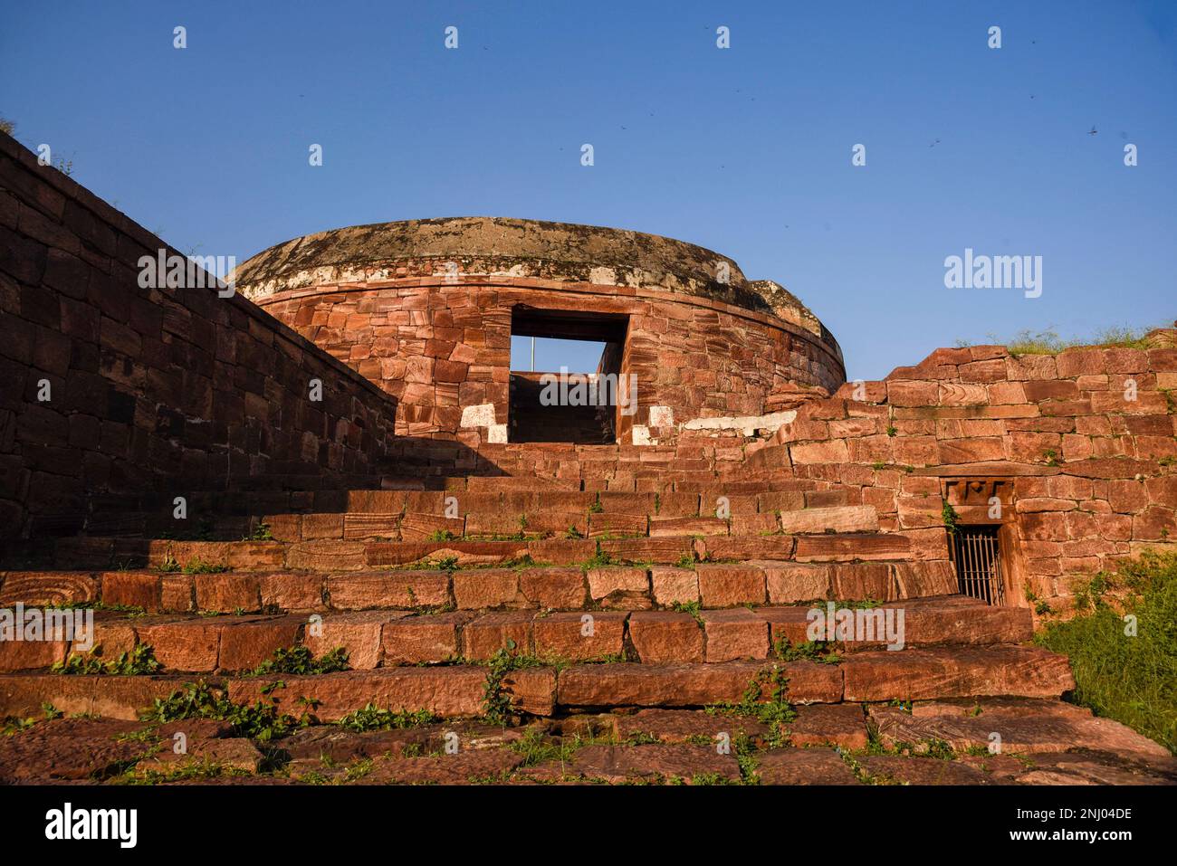 Bastion of Badami fort built by Chalukya king Pulakeshin I in Karnataka ...