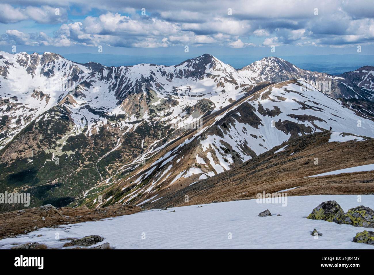 Western Tatras scenery from Baranec peak, Slovak republic. Hiking theme ...