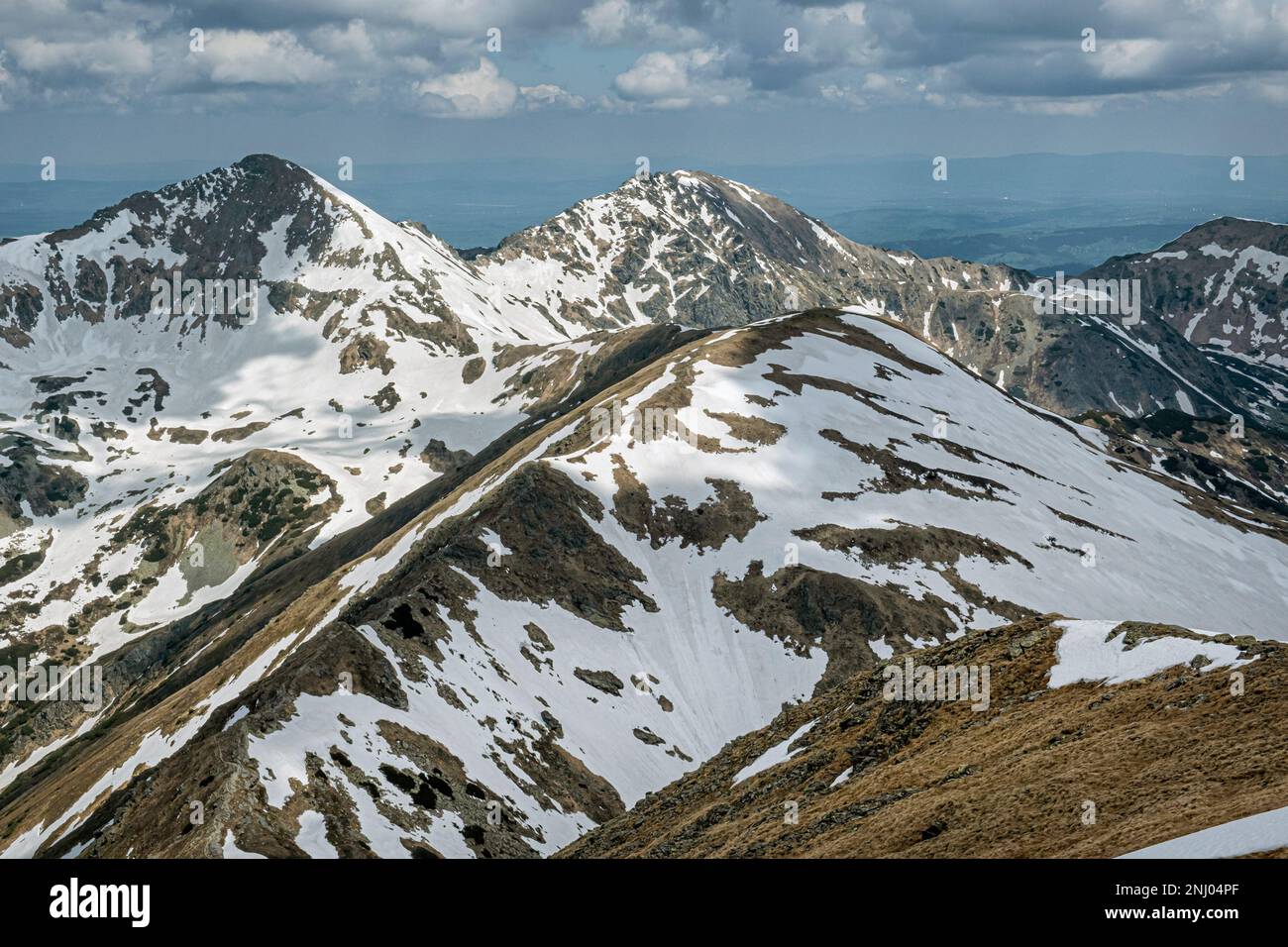 Western Tatras scenery from Baranec peak, Slovak republic. Hiking theme ...