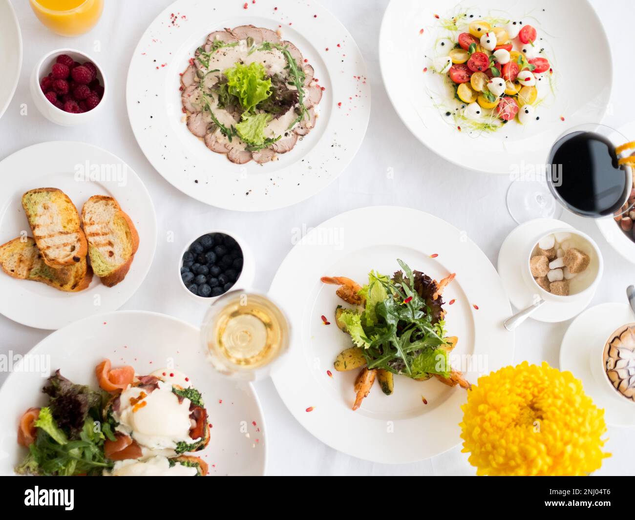 balance restaurant dinner menu wholesome nutrition Stock Photo - Alamy