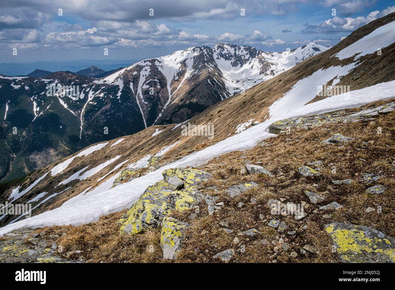 Western Tatras scenery from Baranec peak, Slovak republic. Hiking theme ...