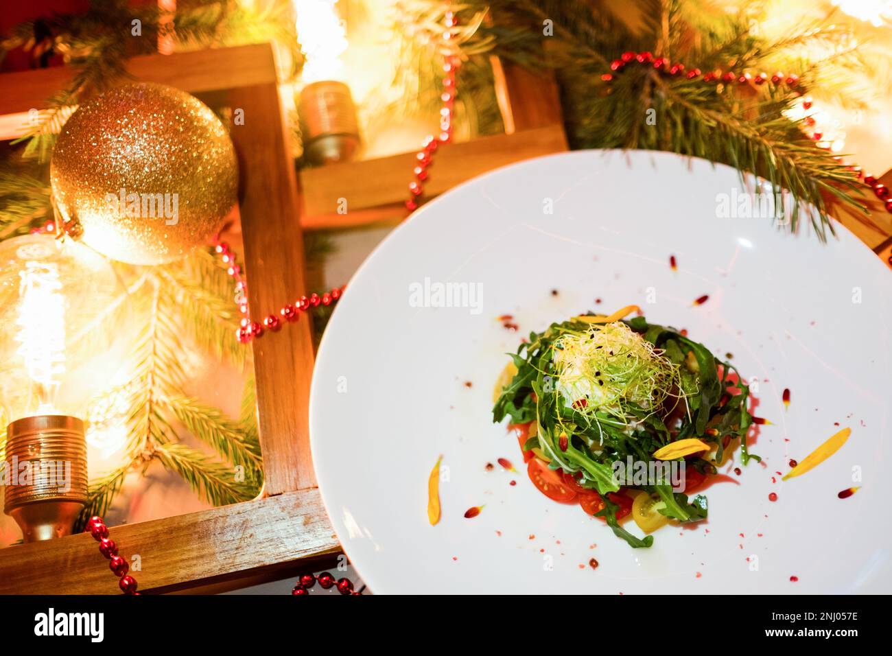 Festive menu on plate hi-res stock photography and images - Alamy