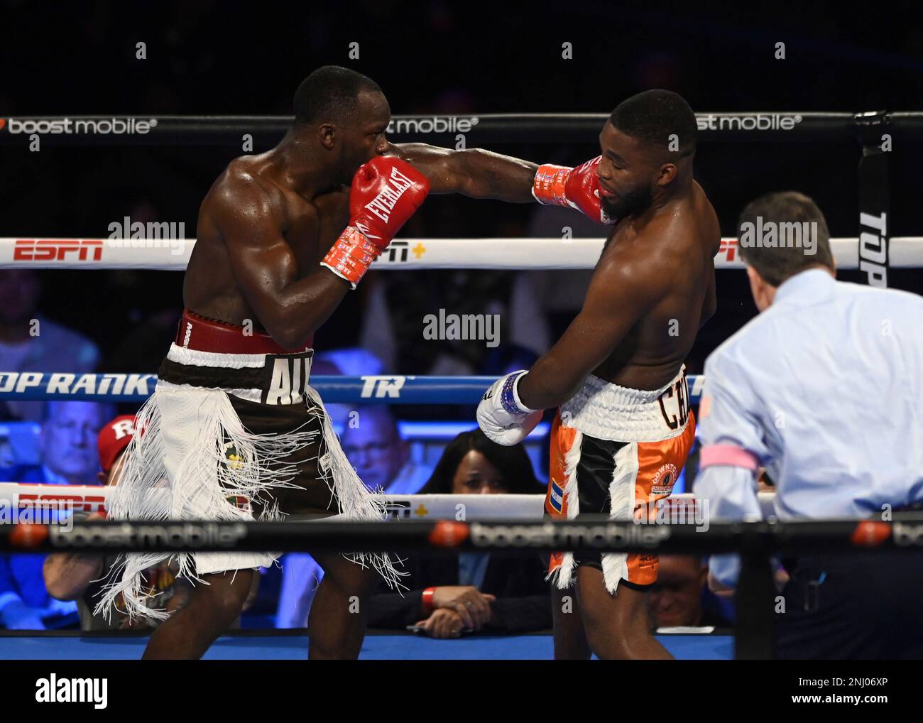 NEW YORK, NY - OCTOBER 29: Troy Isley (red tape) takes on Quincy ...