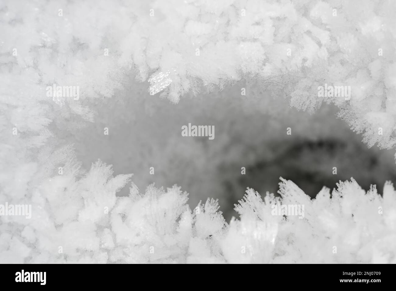 Harsh freezing hoar fog moisture makes water droplets turn directly ...