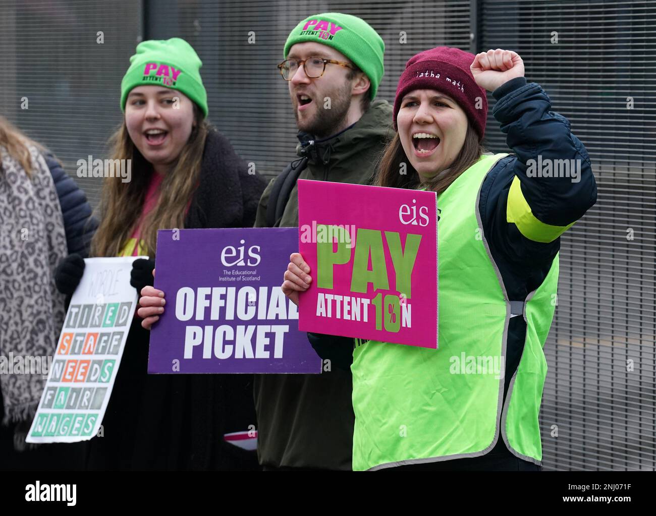 Teachers from the Educational Institute of Scotland (EIS) union on the ...