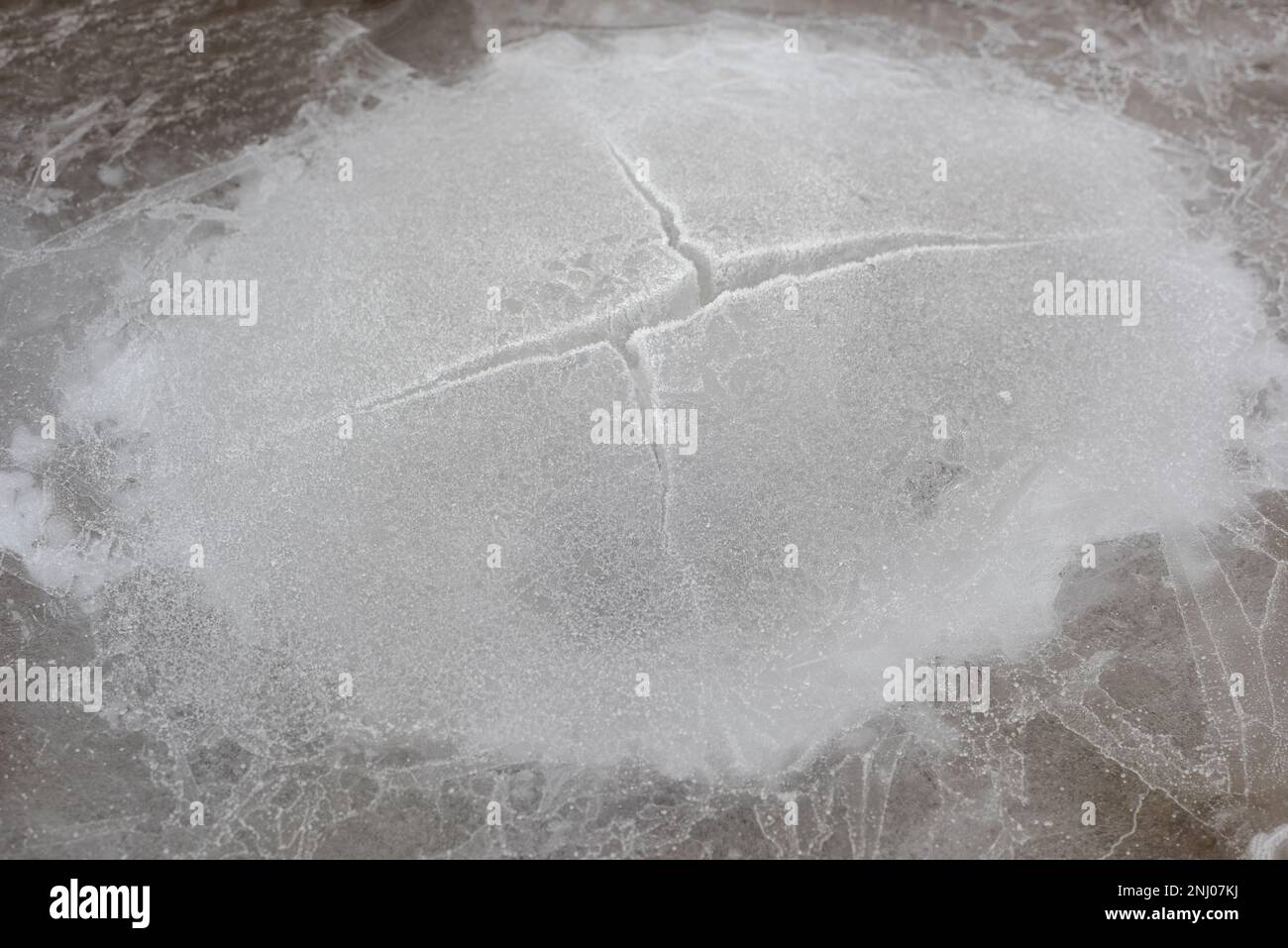 Expansion of ice buckling under the stress and cracking as a pool of ...