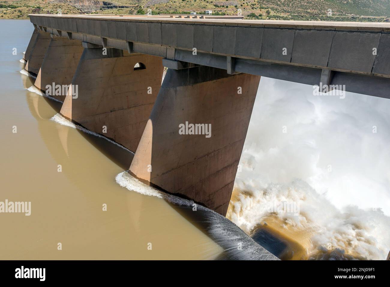 The second largest dam in South Africa, the Vanderkloof Dam ...