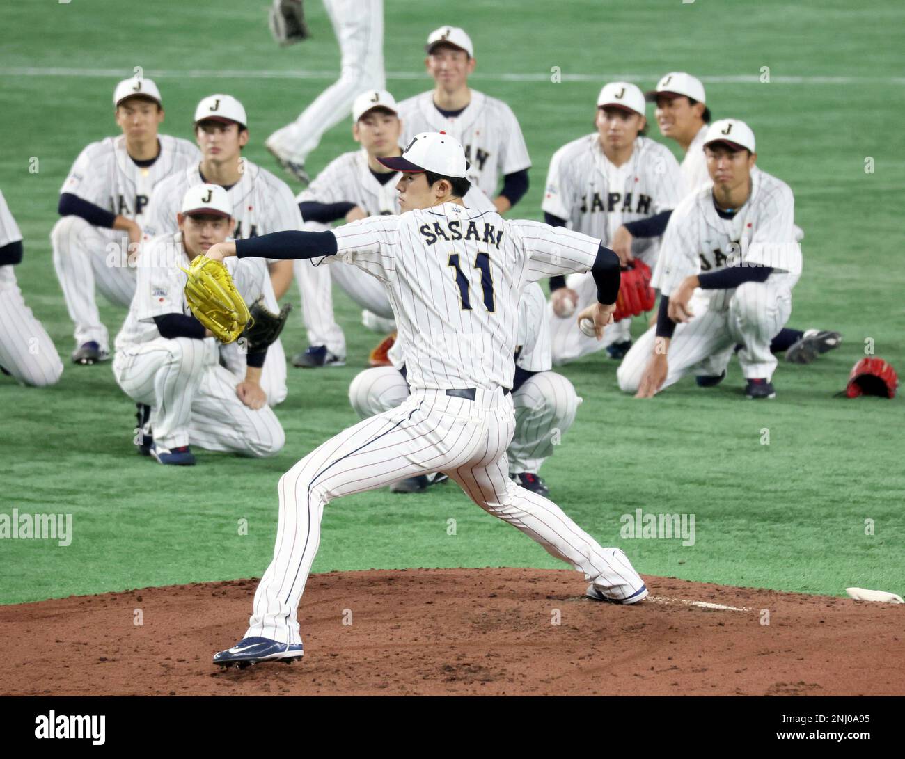 An official practice of Japan national baseball team (Samurai Japan) in ...