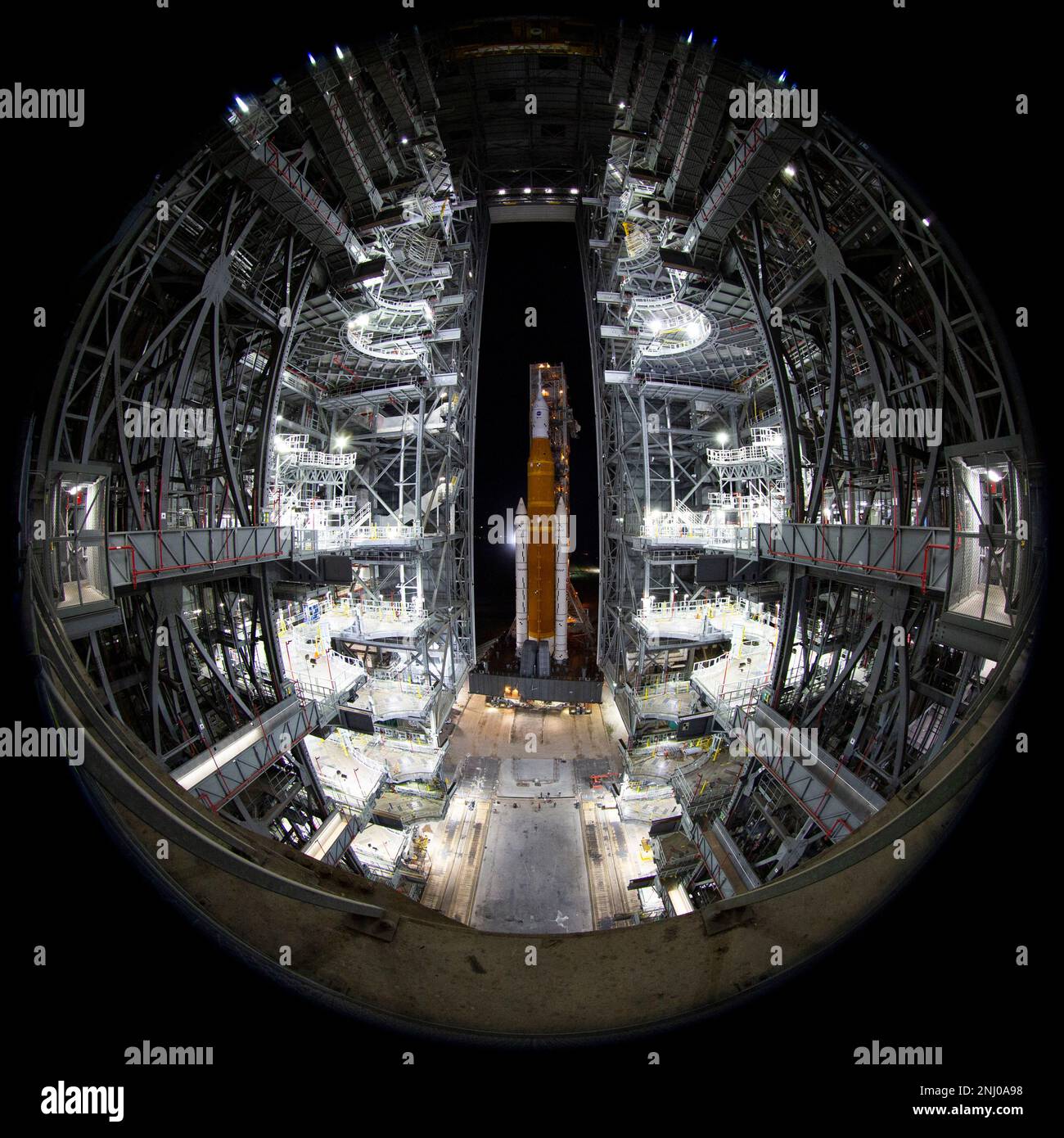 NASA's Space Launch System (SLS) rocket with the Orion spacecraft ...