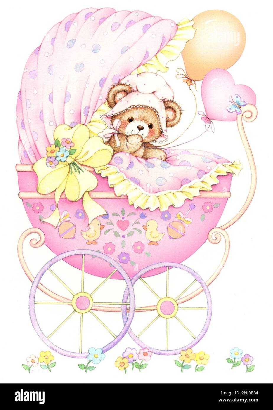 Baby pram illustration hi-res stock photography and images - Alamy