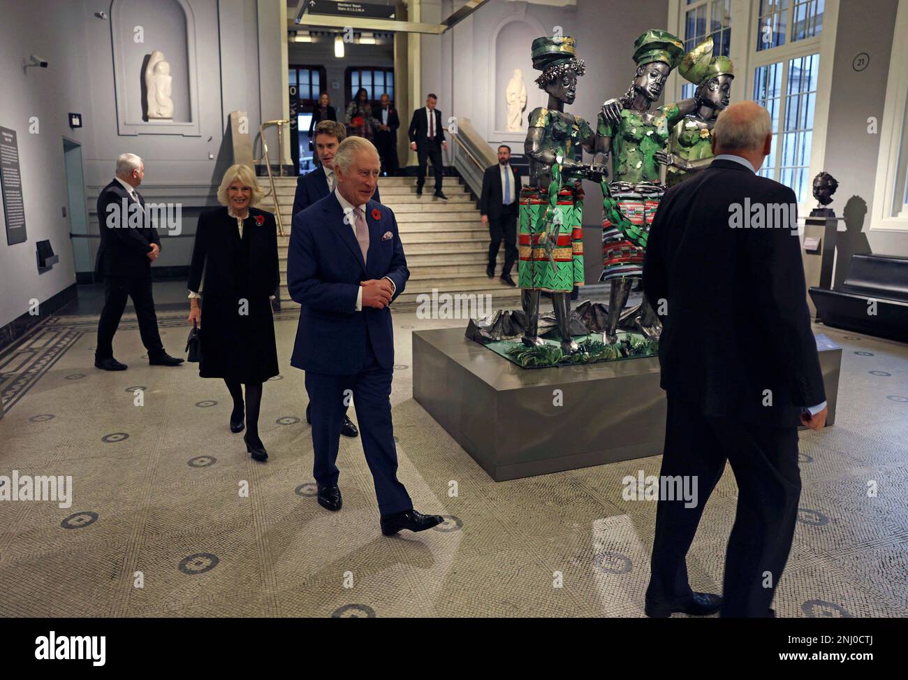 Britain's King Charles III, centre and Camilla, Queen Consort visit the ...