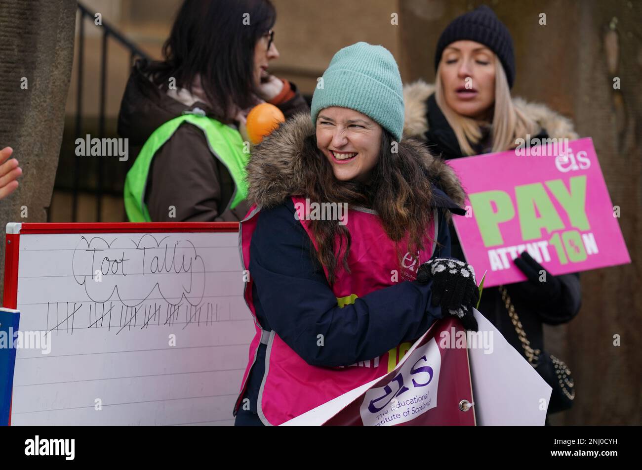 Teachers from the Educational Institute of Scotland (EIS) union on the ...