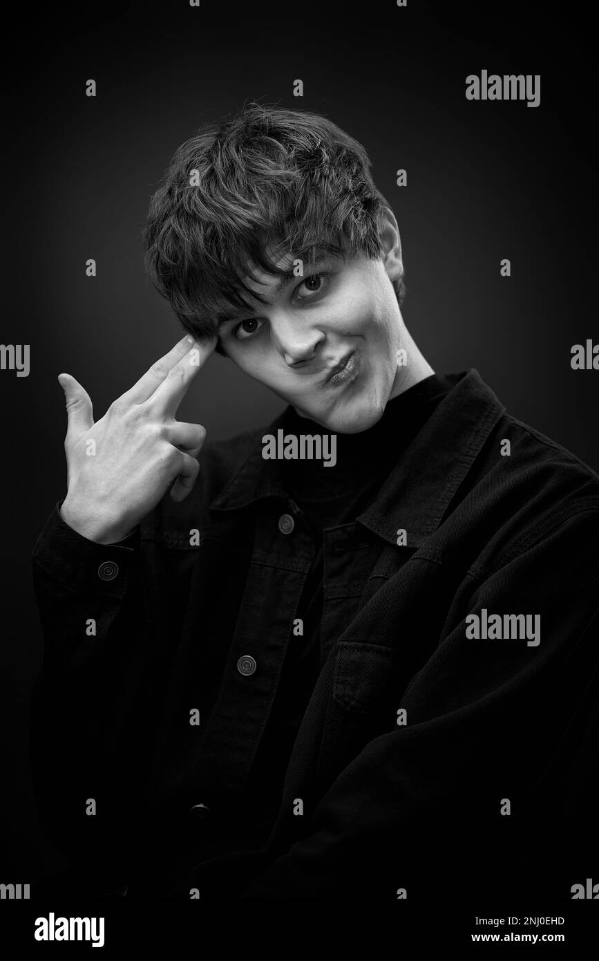 Pointed finger Black and White Stock Photos & Images - Alamy