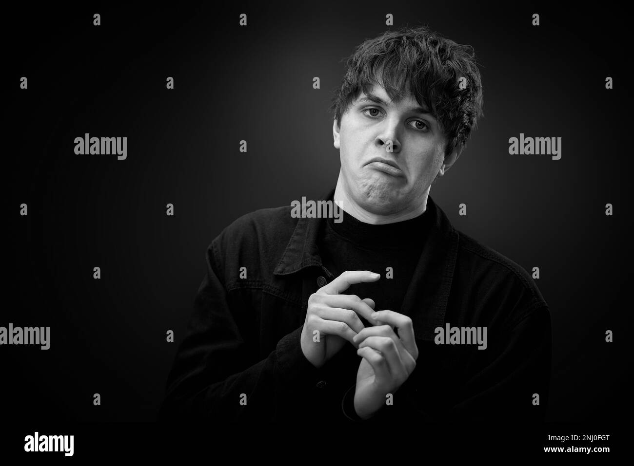 portrait of crazy young man showing the tongue Stock Photo - Alamy