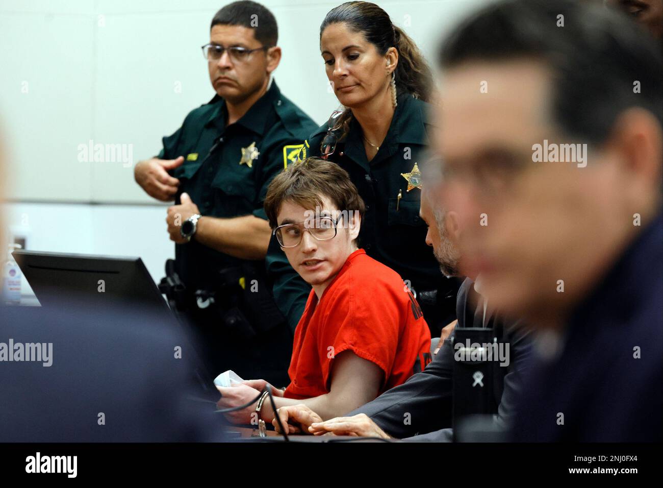 Parkland shooter Nikolas Cruz is escorted from the courtroom after his ...