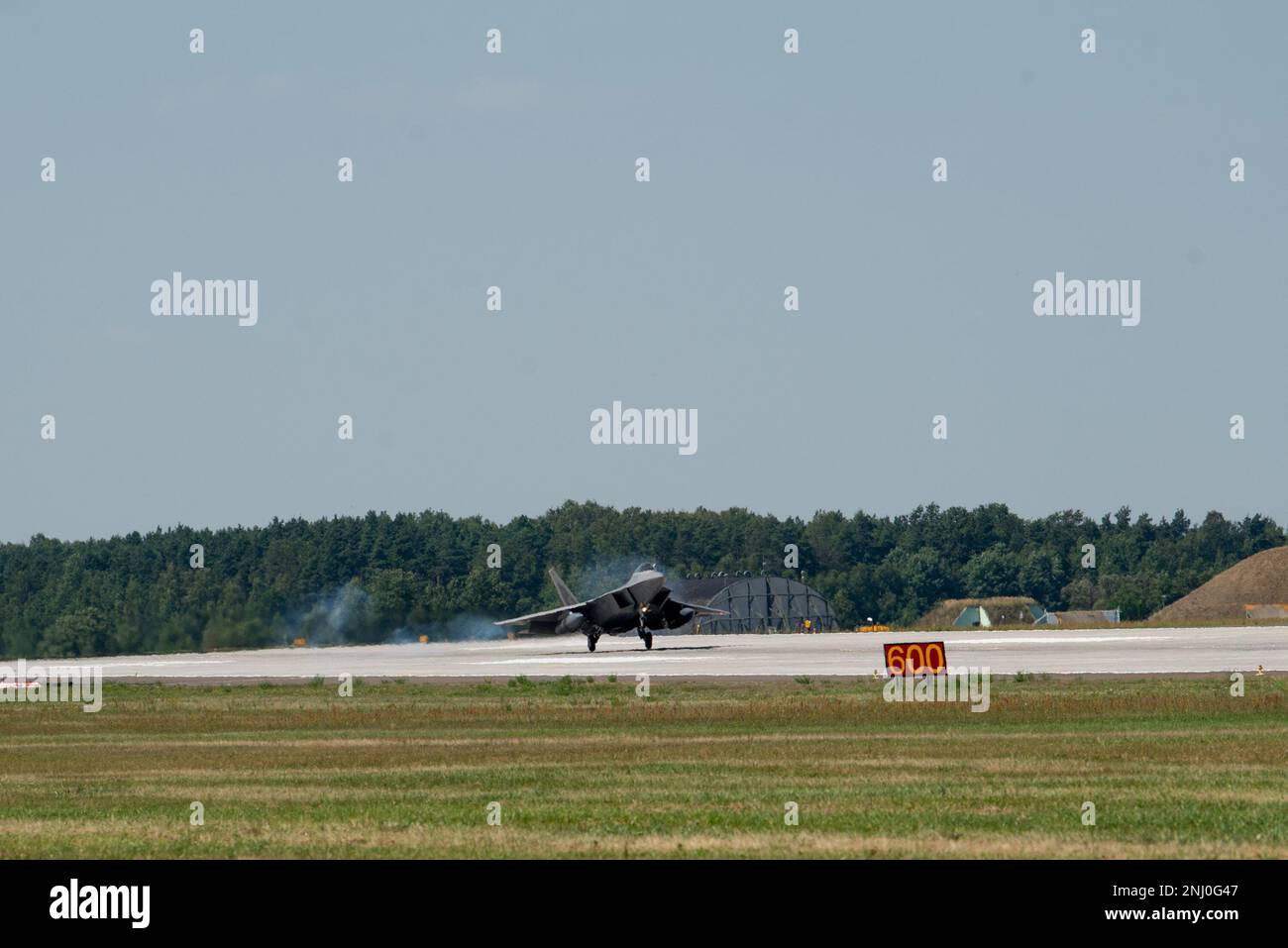 A U.S. Air Force F-22 Raptor assigned to the 90th Fighter Squadron, 3rd ...
