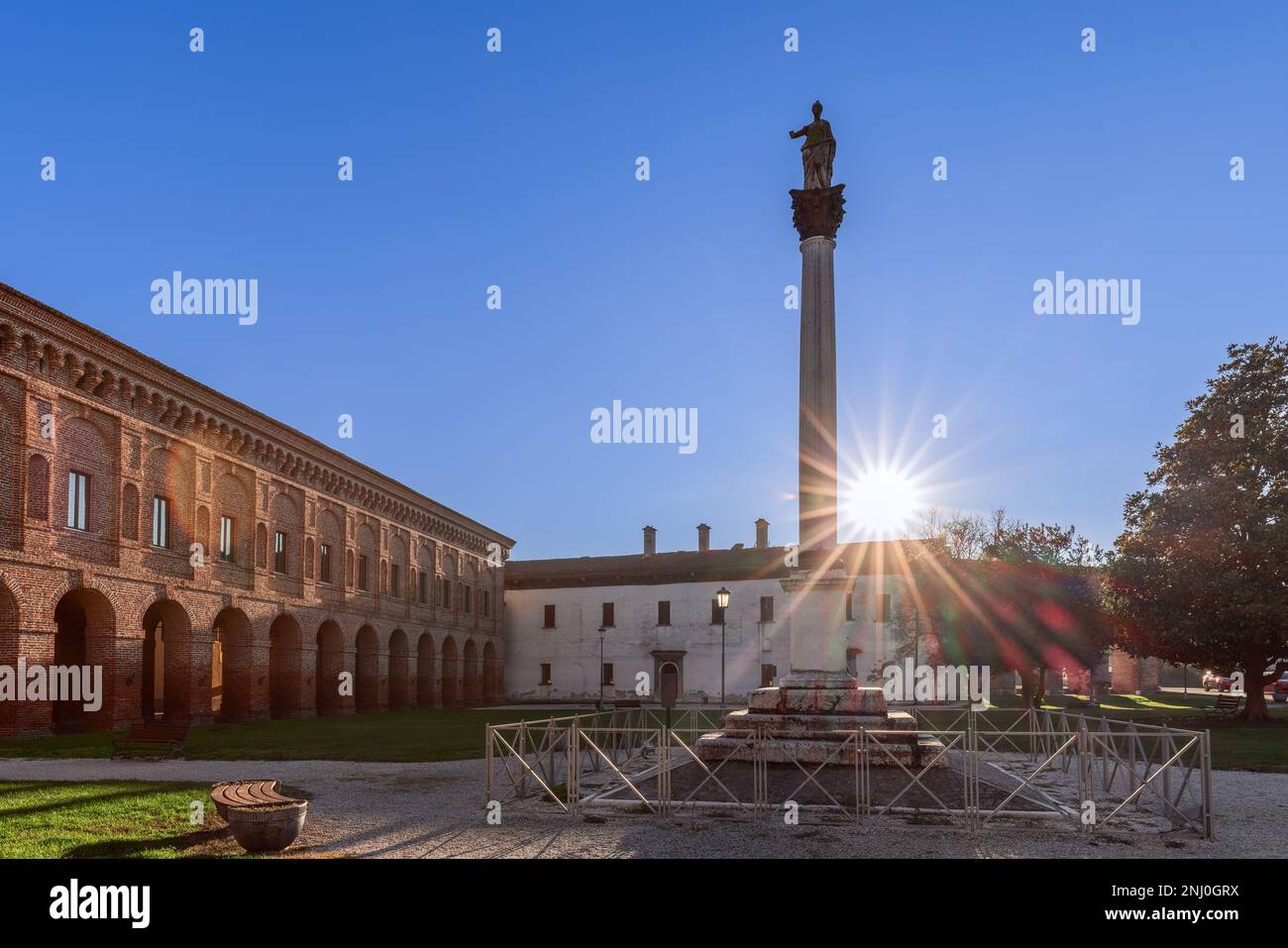 The Column with statue of Minerva (Colonna di Minerva) and Galleria ...