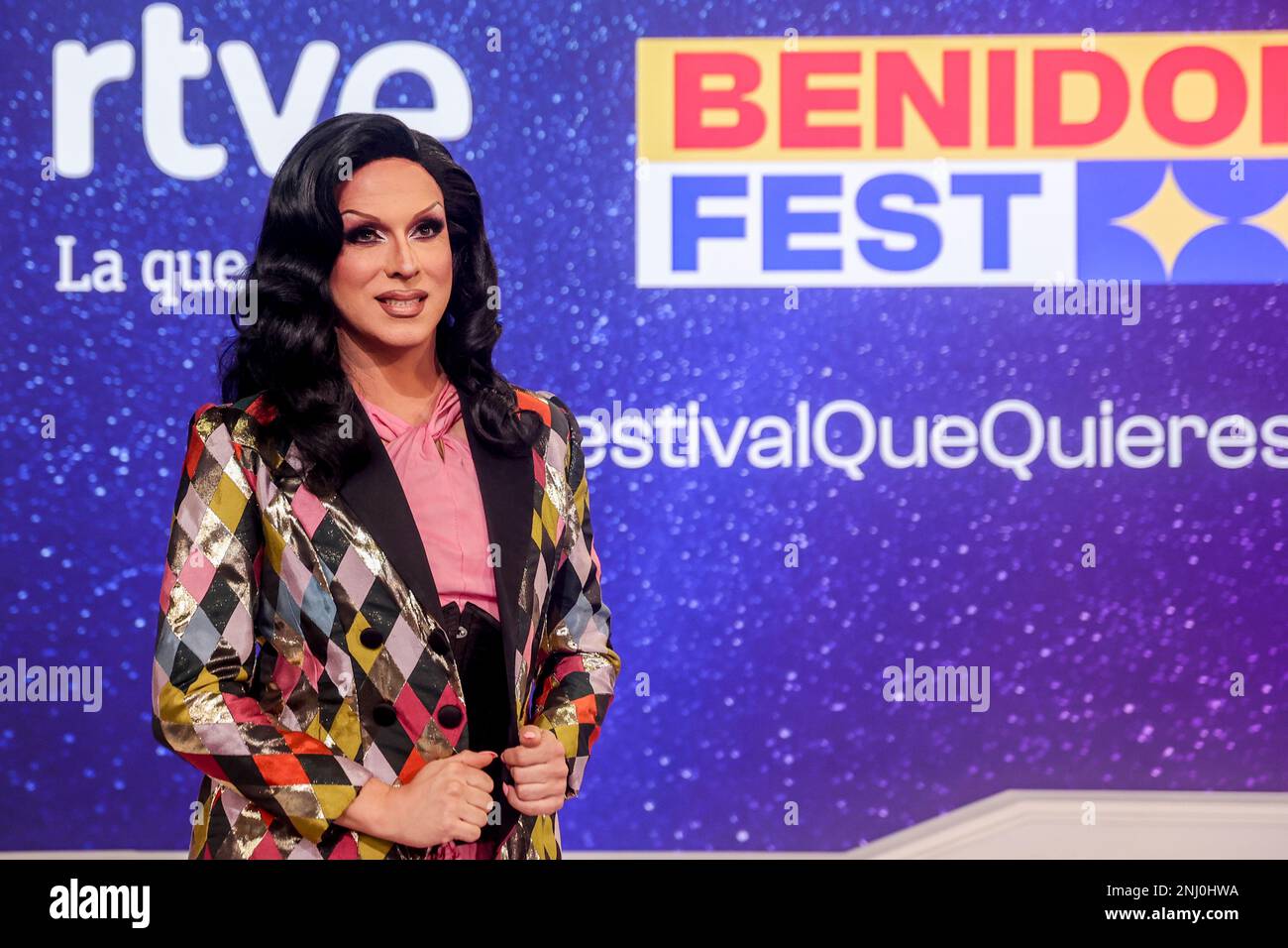 The singer and drag queen Sharonne at the presentation of Radio ...