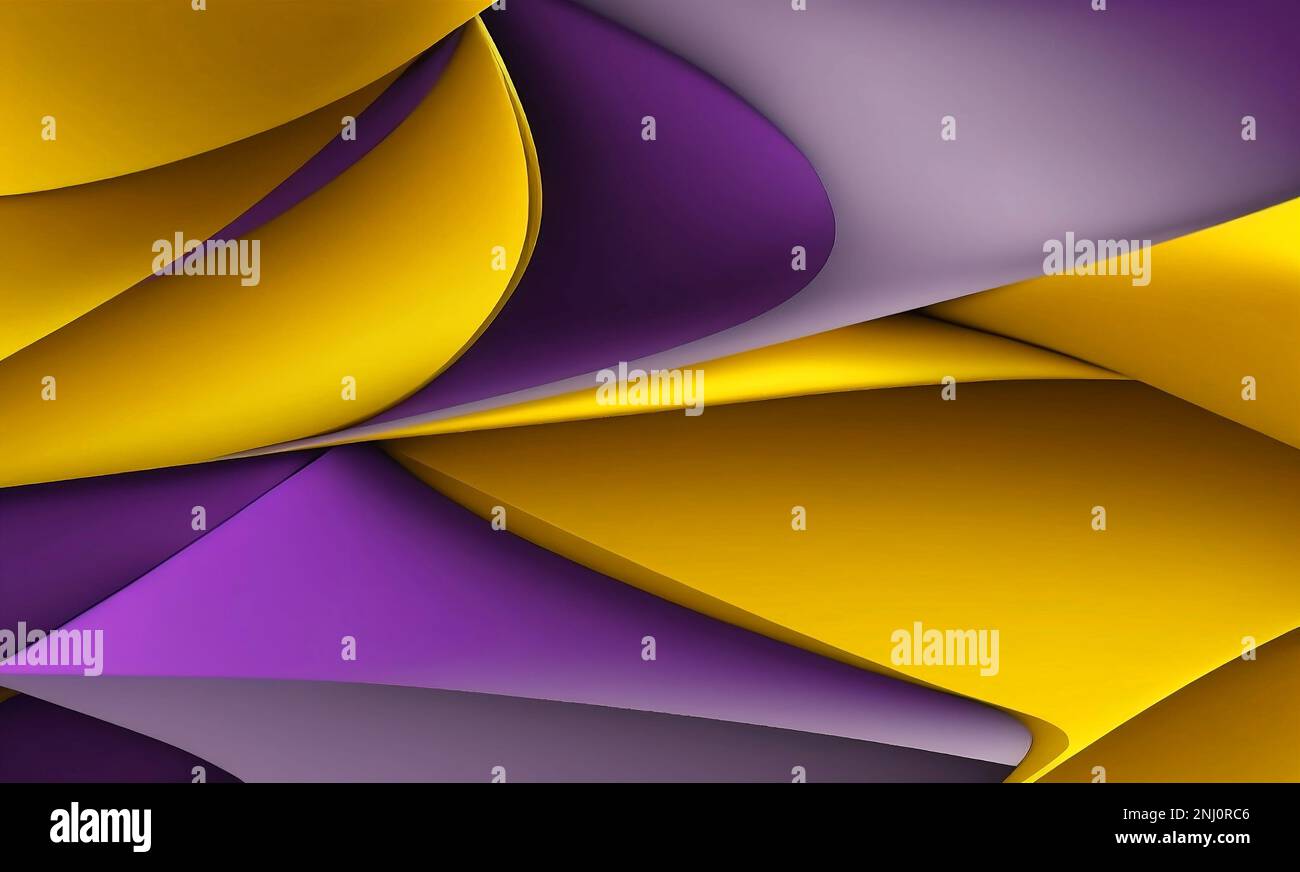 Abstract yellow and violet background, wallpaper of waves, veils ...