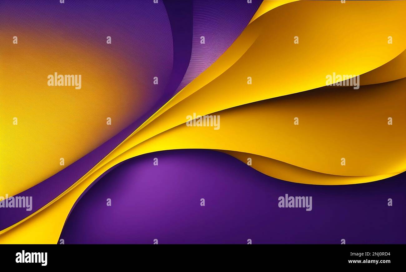 Abstract yellow and violet background, wallpaper of waves, veils ...