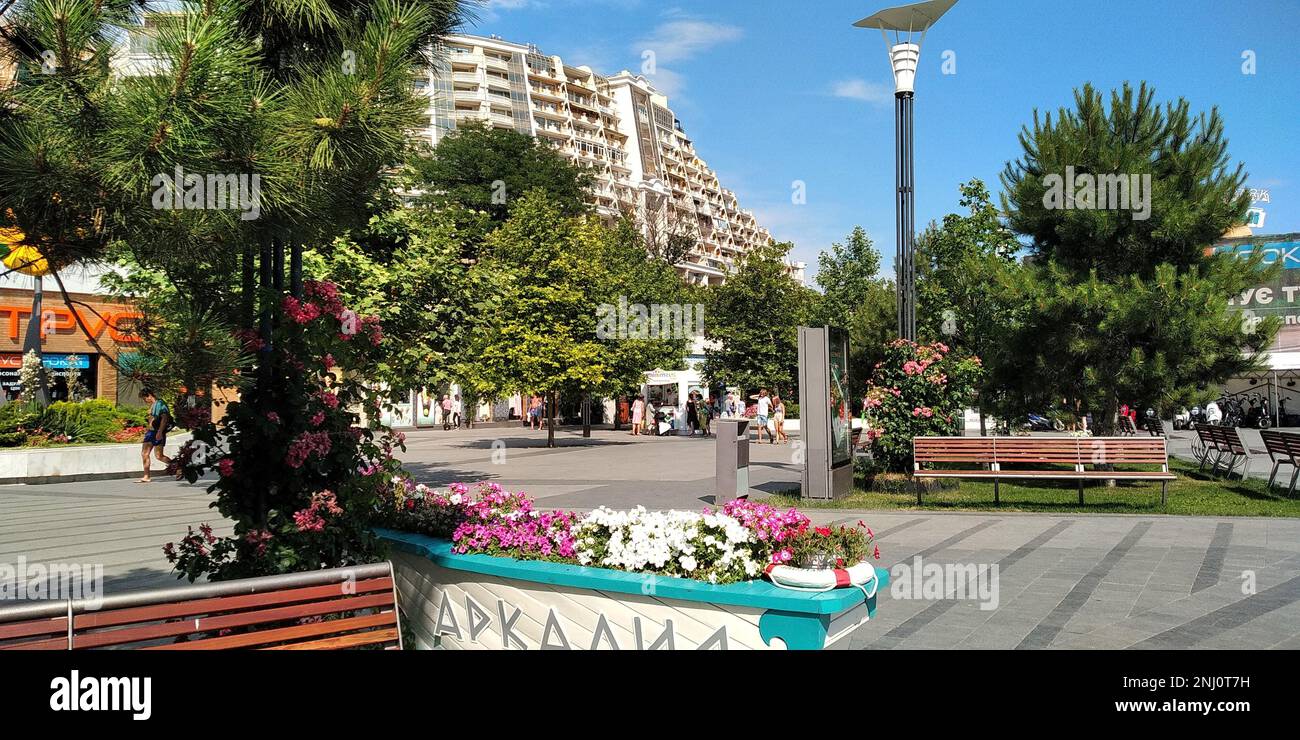 ODESSA, UKRAINE - JUNE 22, 2019: This is the Arcadia seaside urban park ...