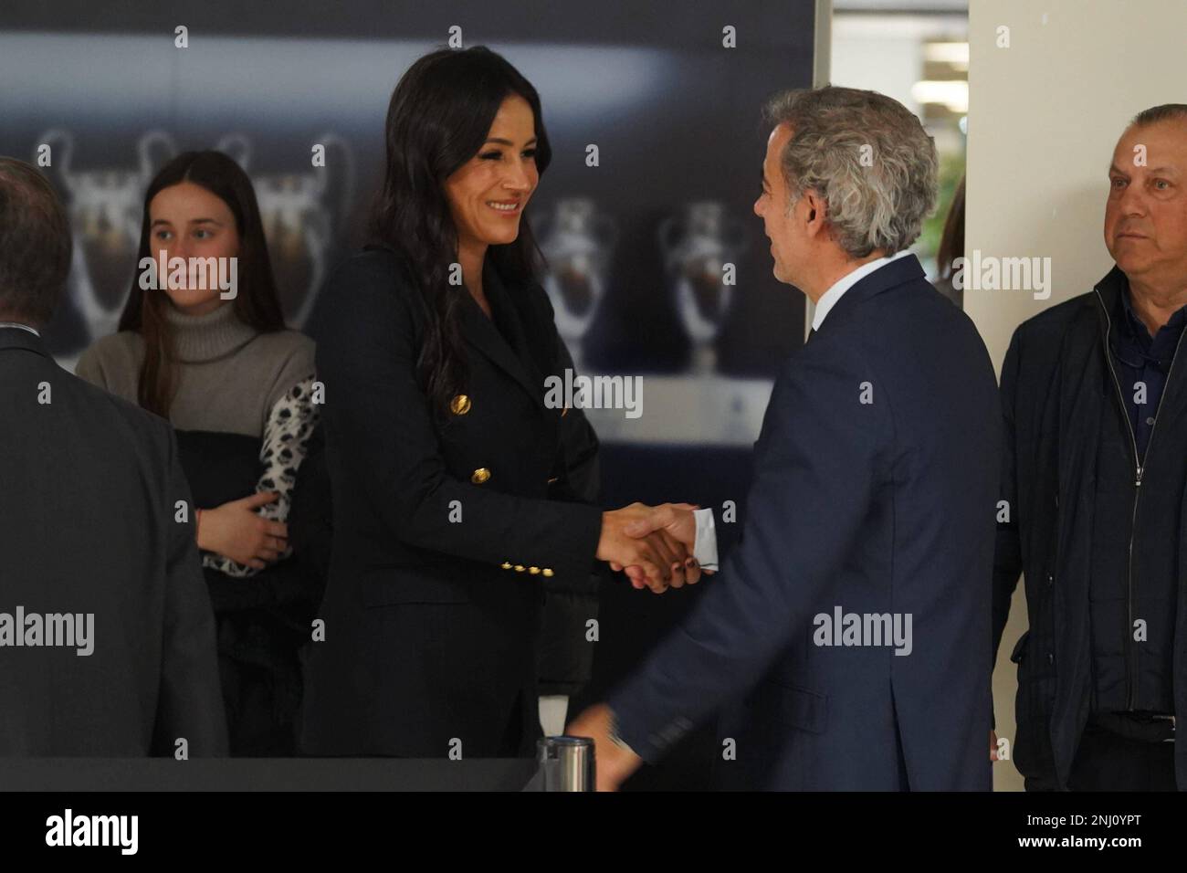 Madrid, Spain. 21st Feb, 2023. Begoña Villacis during burial Amancio ...