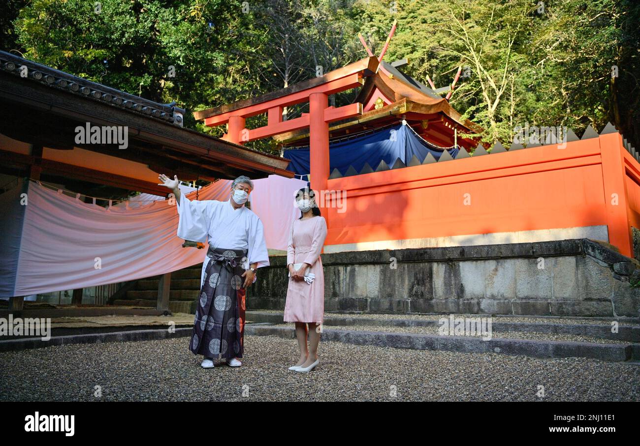 Japanese Princess Kako of Akishino visits Kasugataisha Shrine for an ...