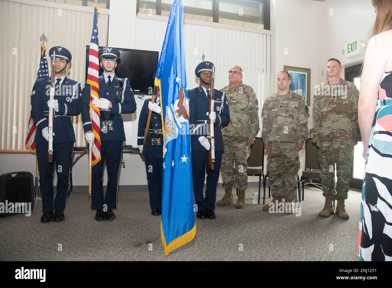 The 509th Bomb Wing's Honor Guard presents the colors during the 131st ...