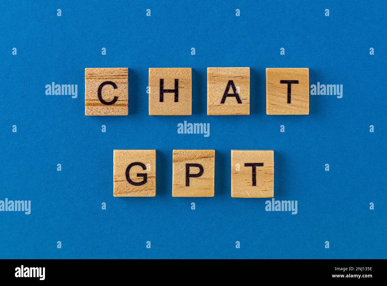 ChatGPT background. Words in wooden letters. AI or Artificial ...