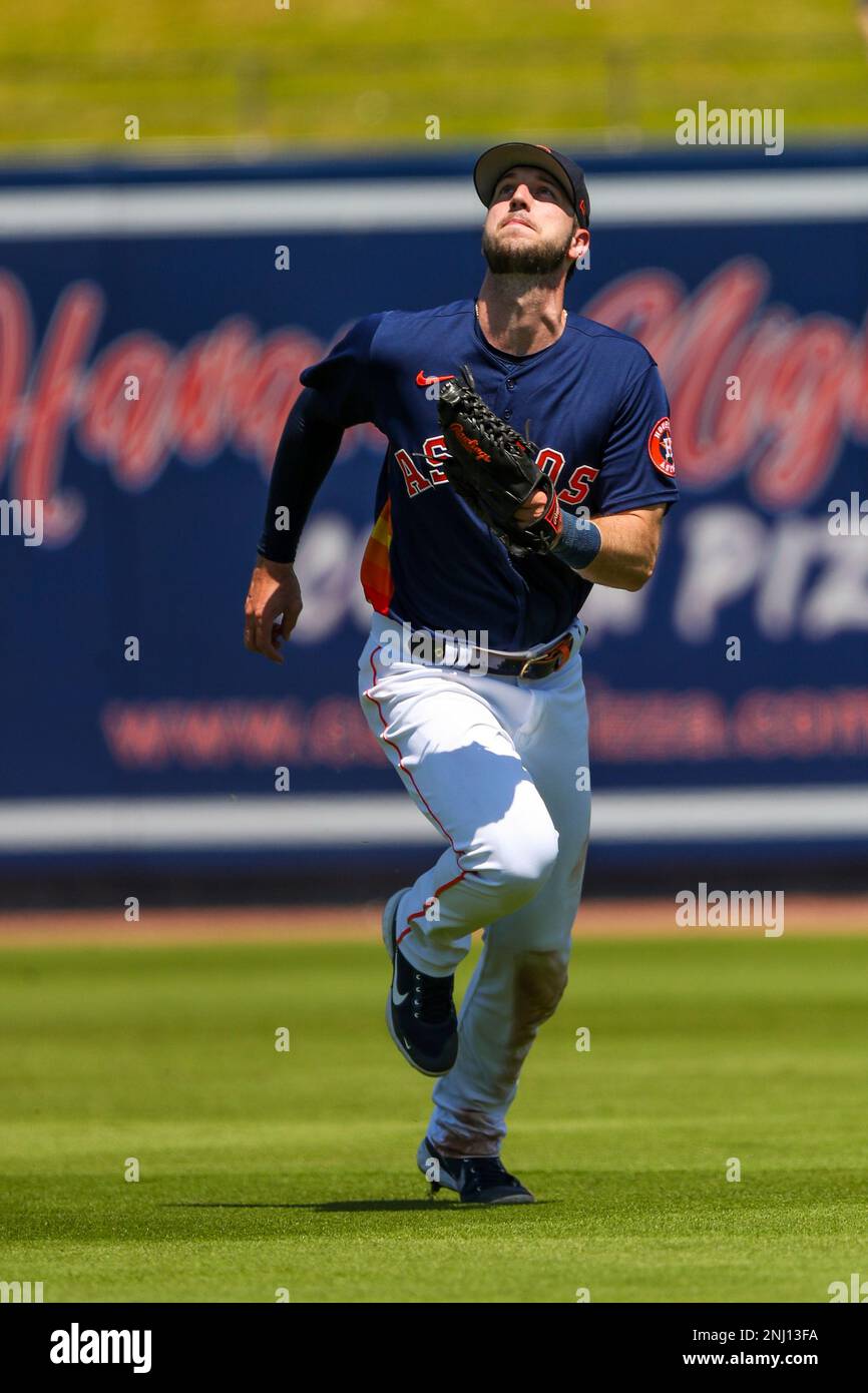 Houston Astros Kyle Tucker pitches in a game against the NY Mets during ...