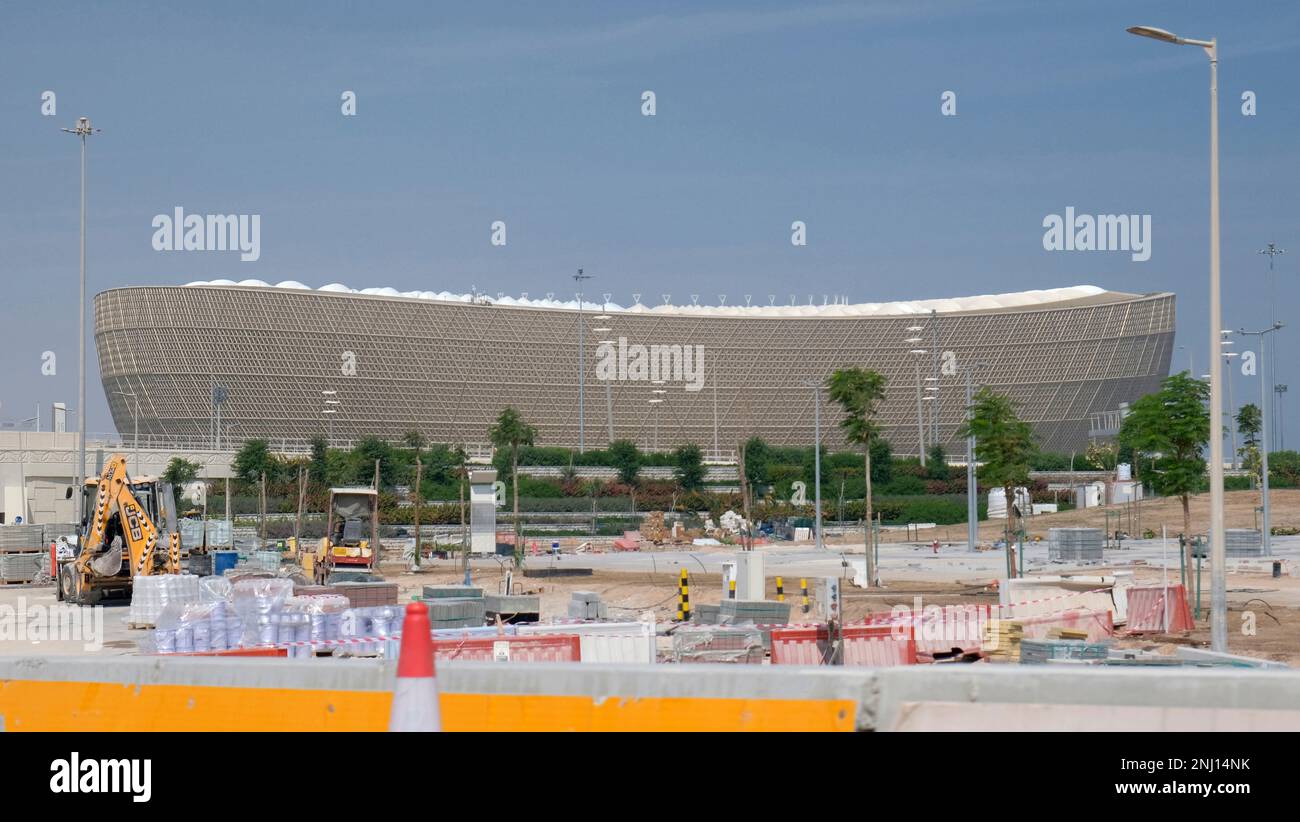 A construction is ongoing near Lusail Stadium, the venue of the FIFA ...