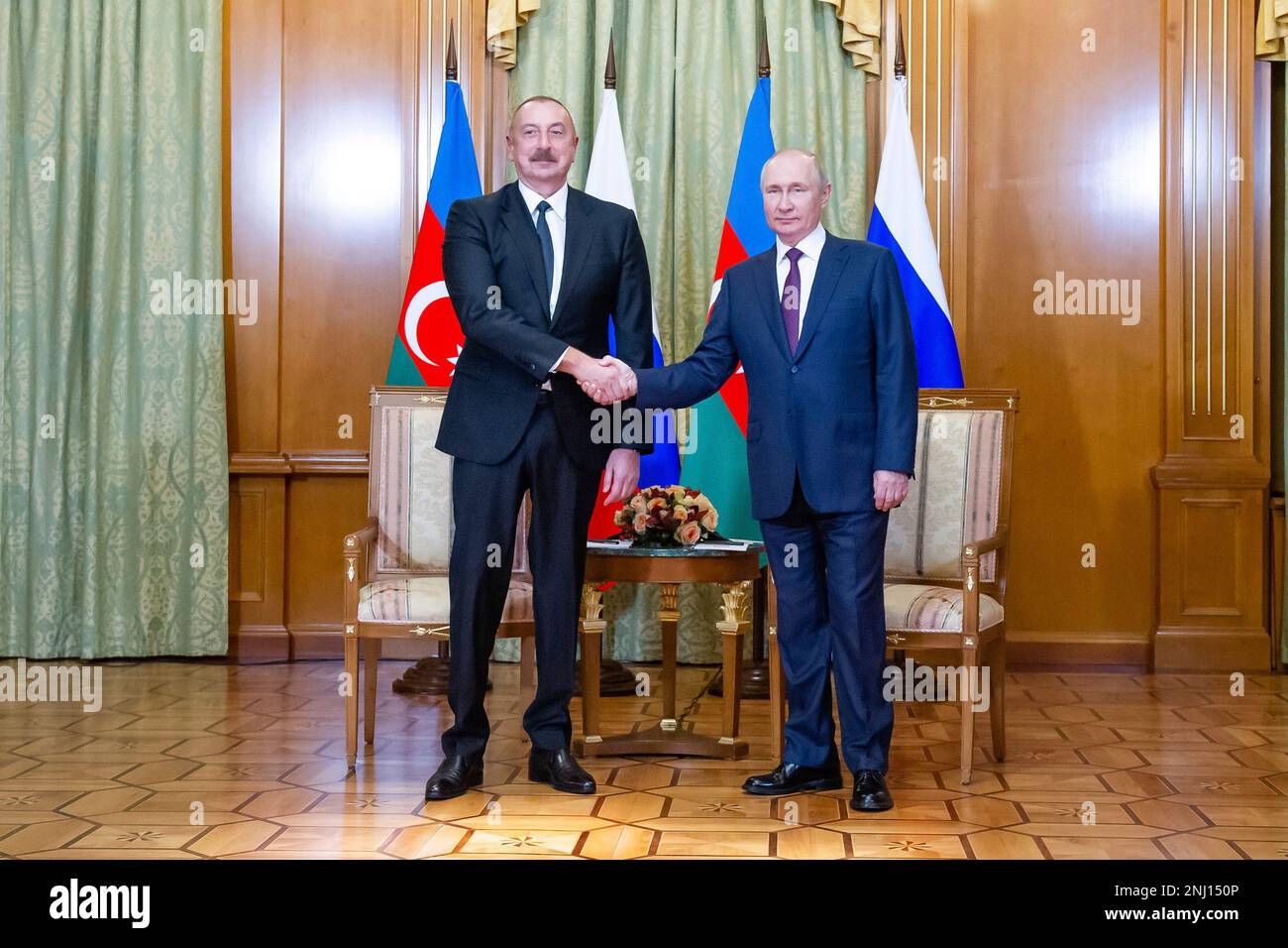 Russian President Vladimir Putin, right, and Azerbaijan's President ...