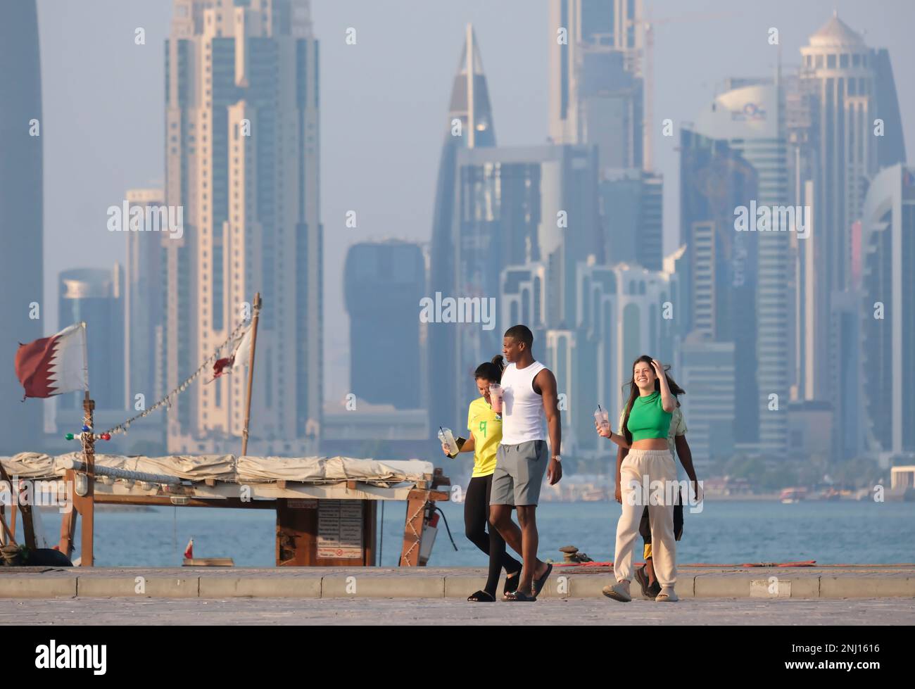 A photo shows Corniche area in Doha, Qatar on October 30, 2022. 2022 ...