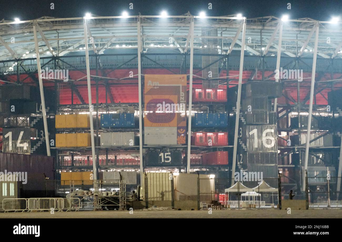 A picture shows Stadium 974, a venue of FIFA World Cup in Doha on Oct ...