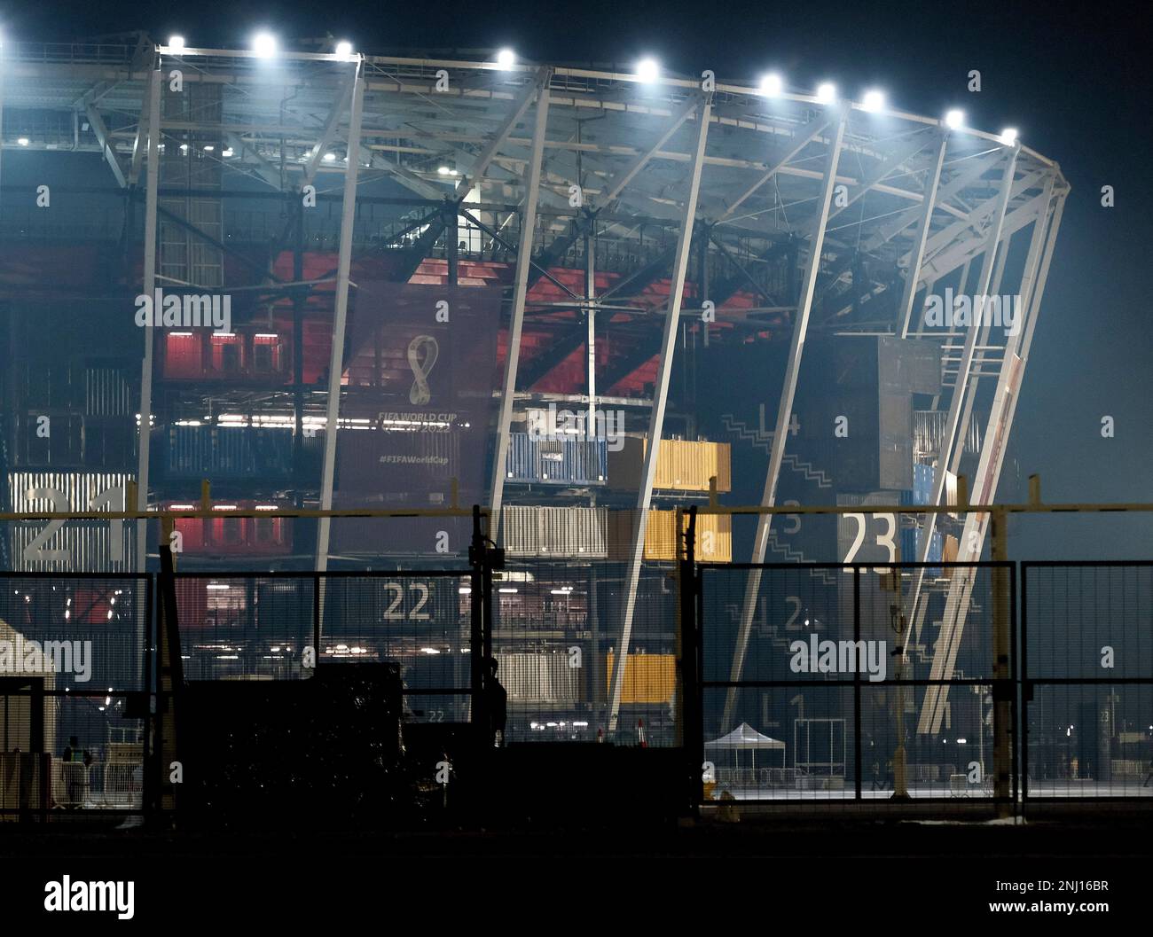 A picture shows Stadium 974, a venue of FIFA World Cup in Doha on Oct ...