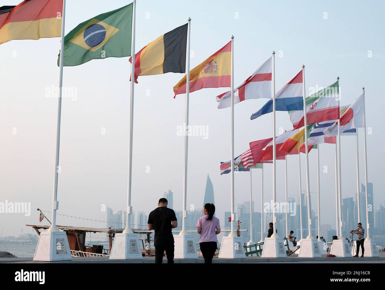 Flags of countries that participate in FIFA World cup are displayed at ...