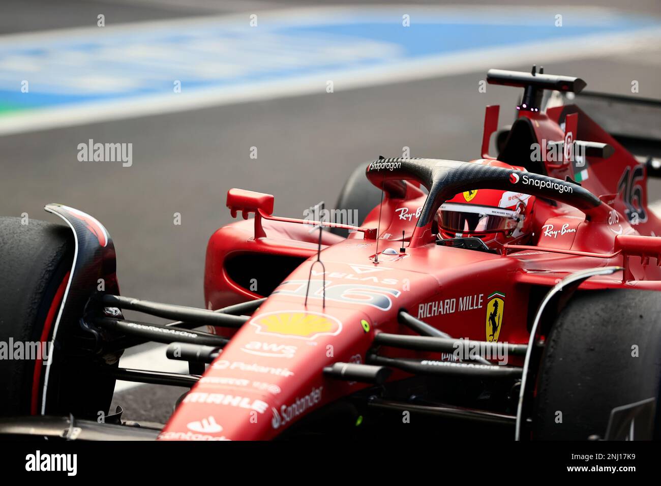 Ferrari driver Charles Leclerc, of Monaco, drives his race car during ...