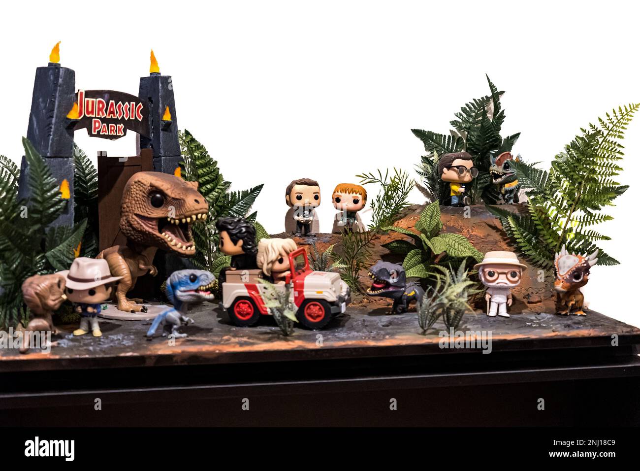 Alcala de Henares, Spain. January 7, 2023. Diorama made with funko pop ...