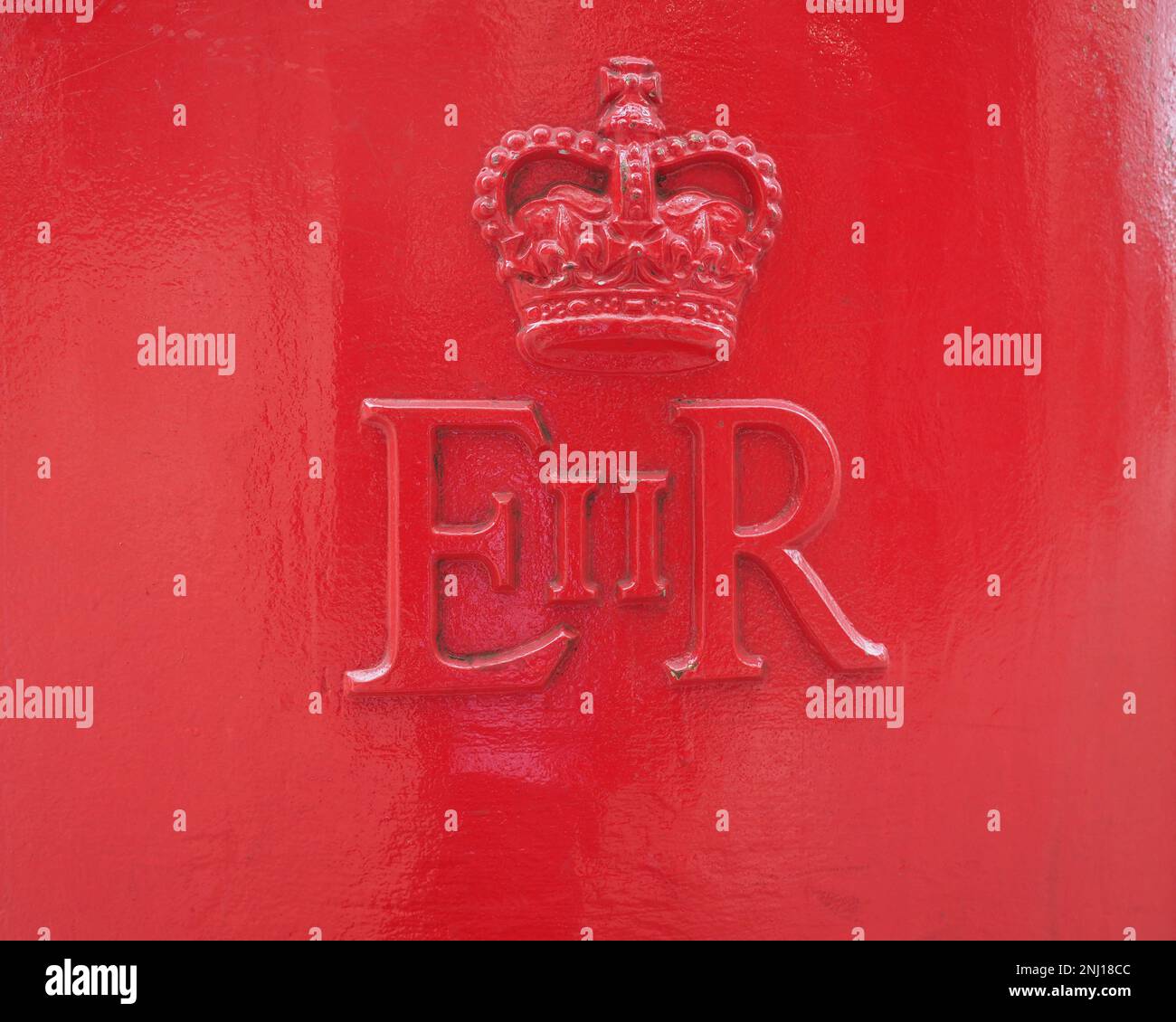 LONDON, UK - CIRCA OCTOBER 2022: Queen cypher EIIR standing for ...