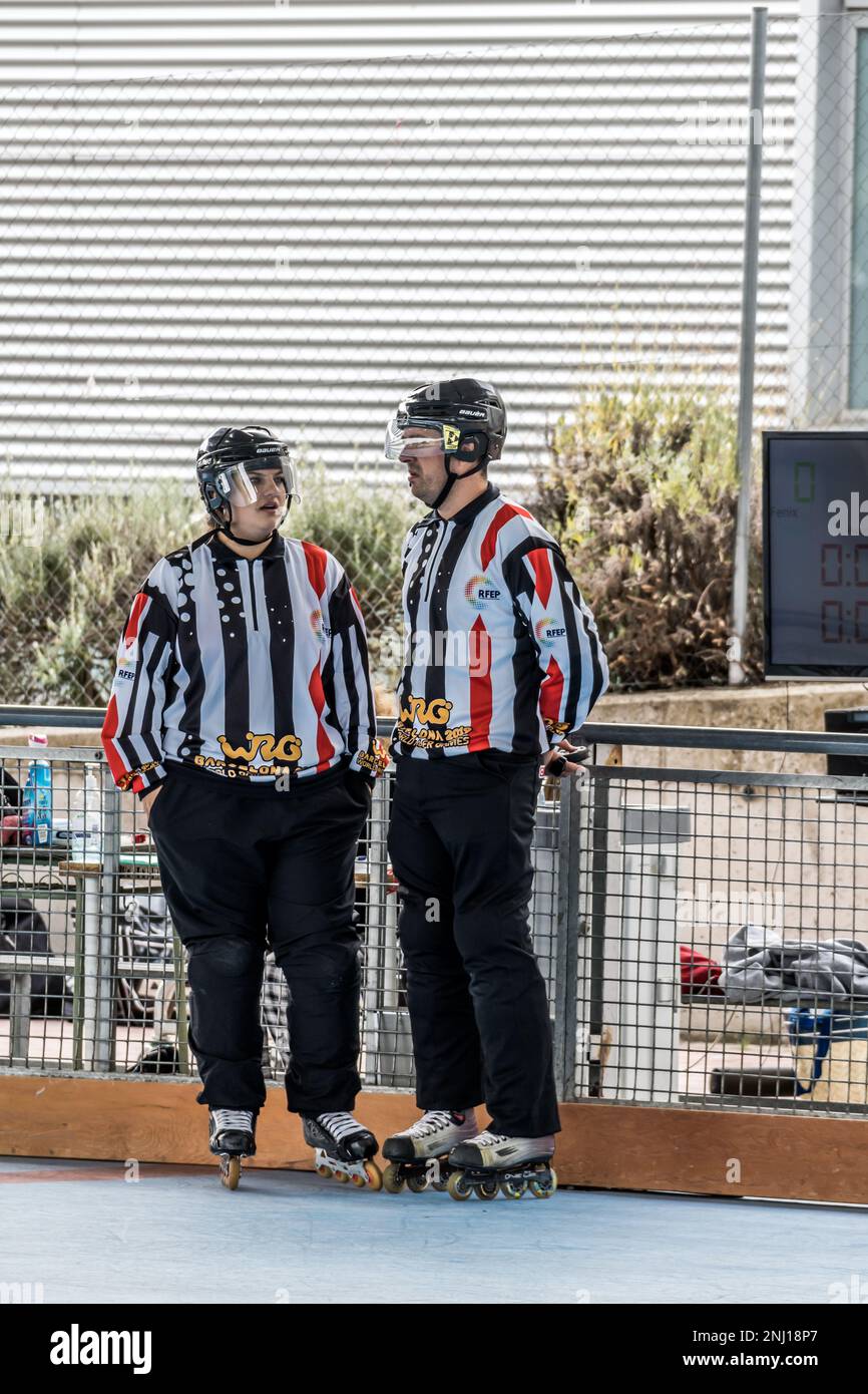 Spanish elite league inline field hockey match between the women's ...