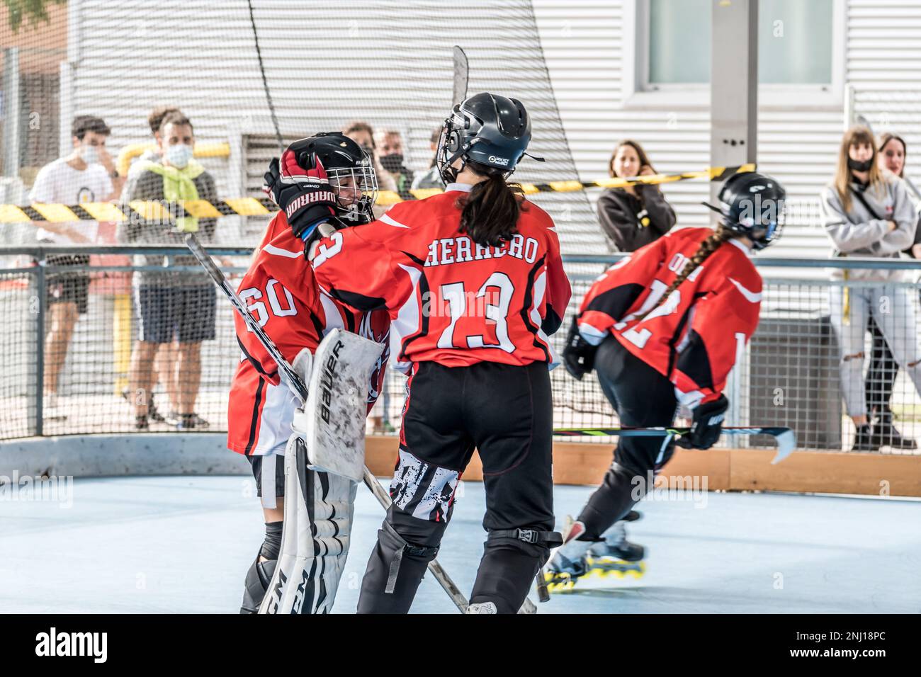 Spanish elite league inline field hockey match between the women's ...