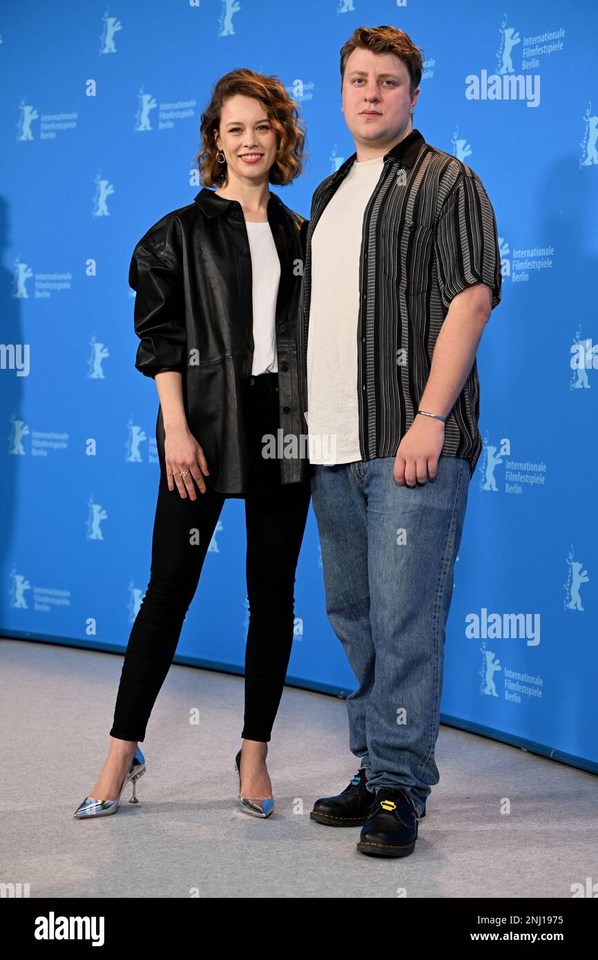 Berlin, Germany. 22nd Feb, 2023. Paula Beer (l), actress, and Thomas Schubert, actor, arrive at ...
