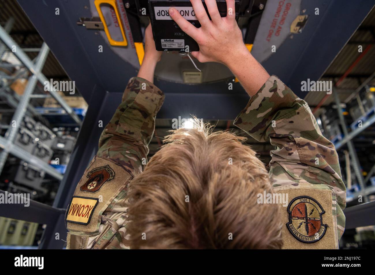 U.S. Air Force Senior Airman Lucas Gross, an Airborne Mission Network ...