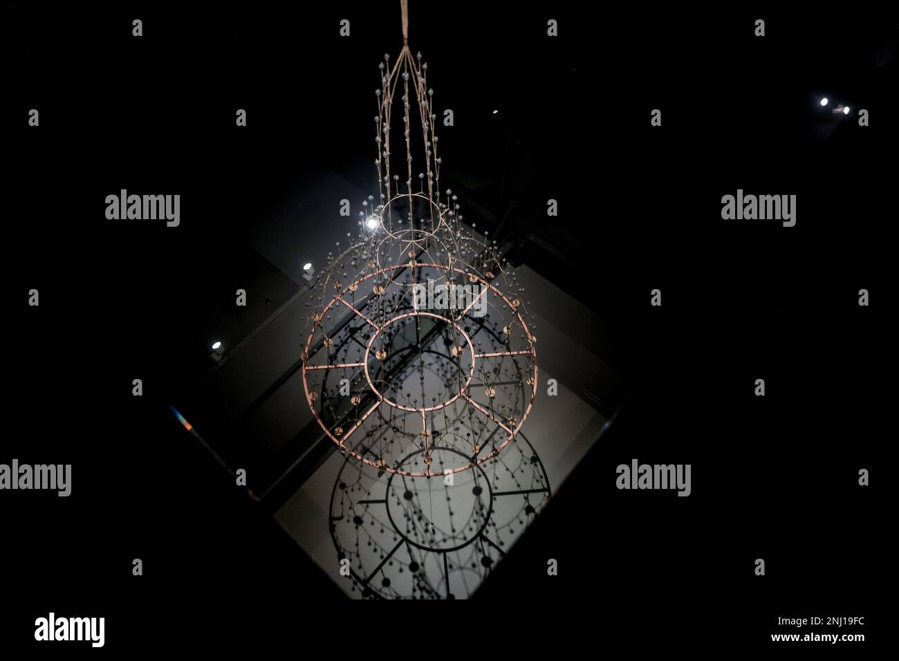 Inverted funicular model, designed by Gaudí, in the exhibition 'Gaudí ...