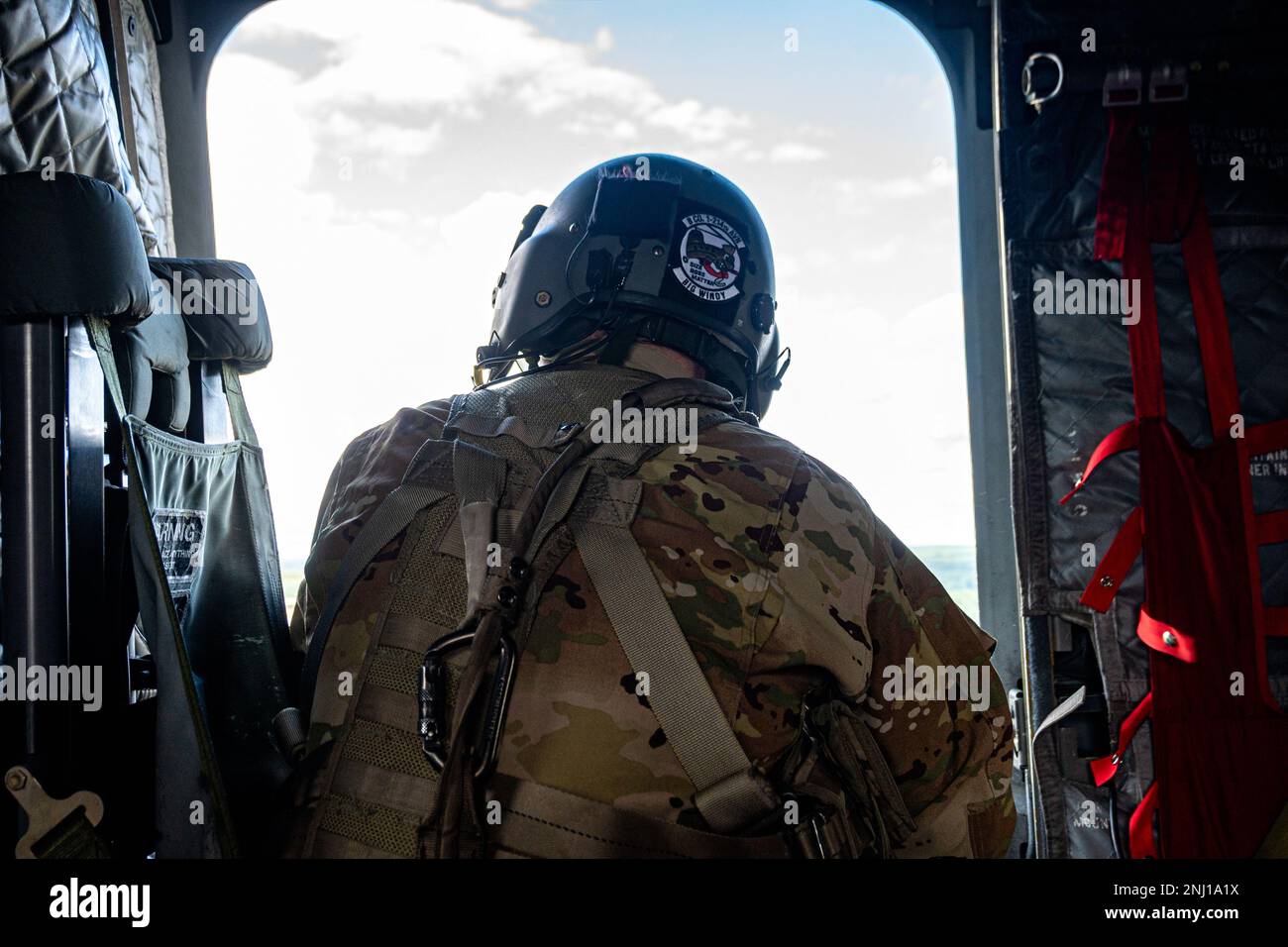 U.S. Army Staff Sgt. Patrick Smith, a flight engineer assigned to the ...