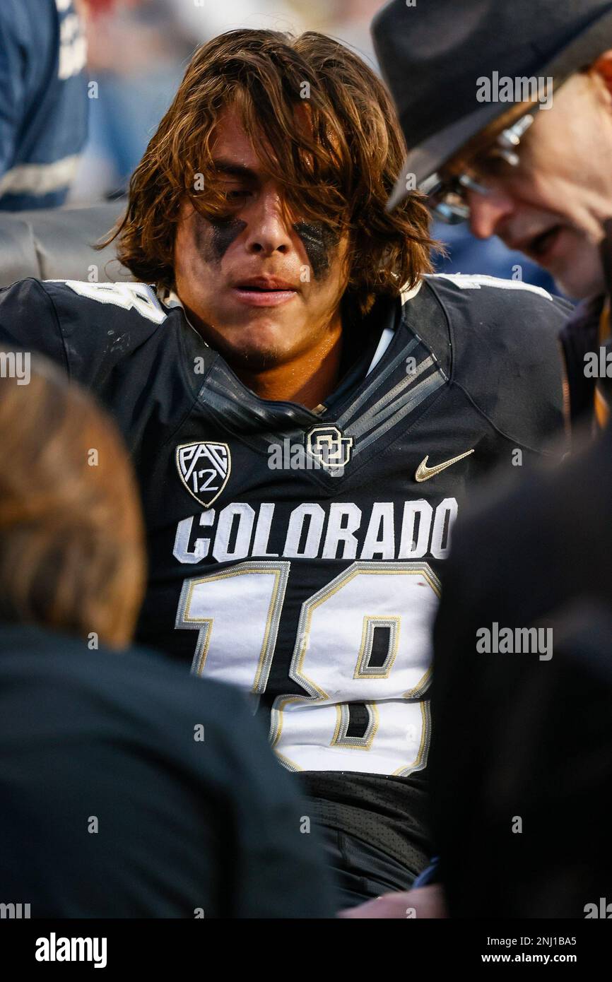 October 29, 2022: Colorado Buffaloes tight end Caleb Fauria (18) has ...