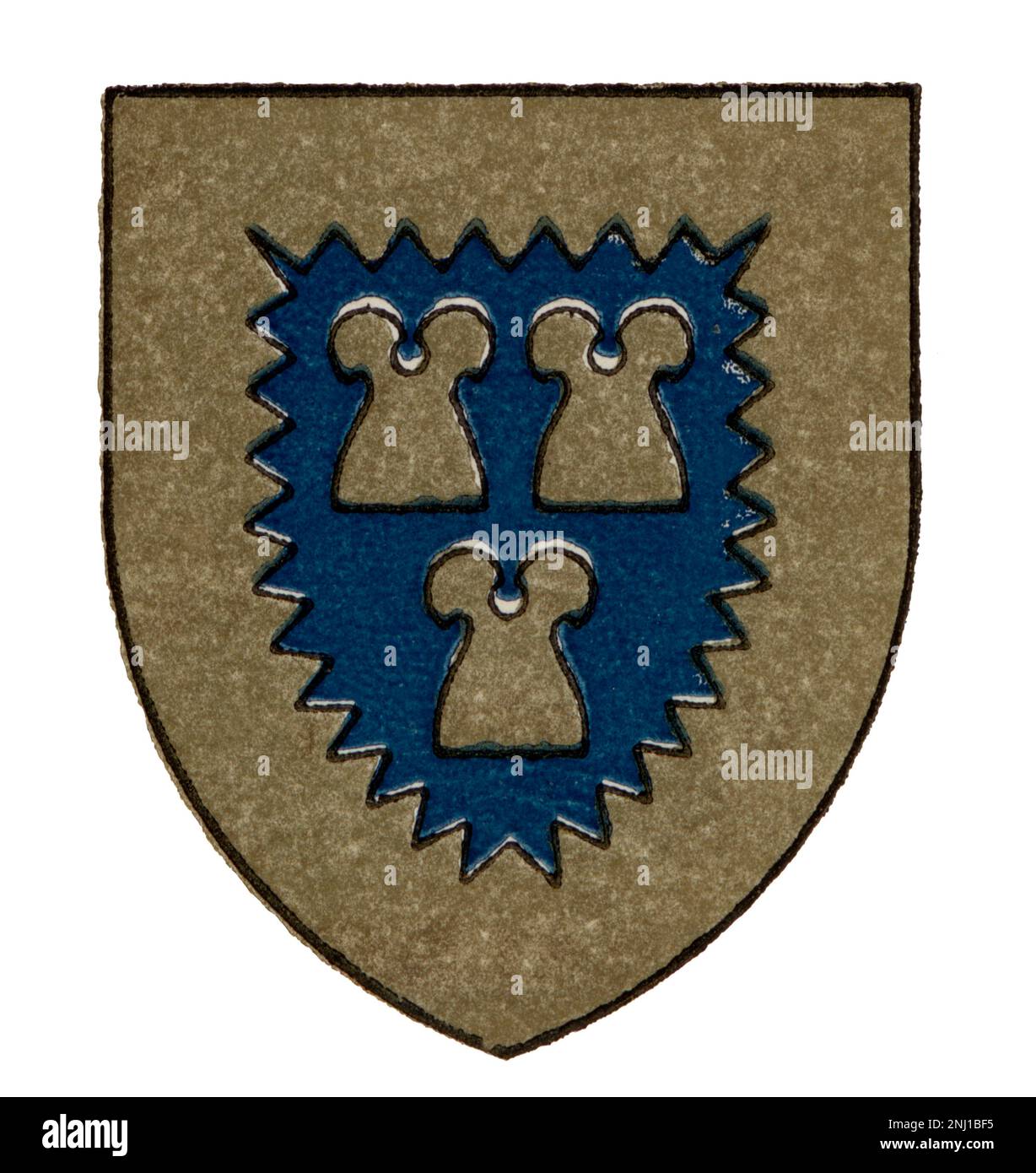 Figuras heráldicas. Bordura dentellada. Años 1890 Stock Photo - Alamy