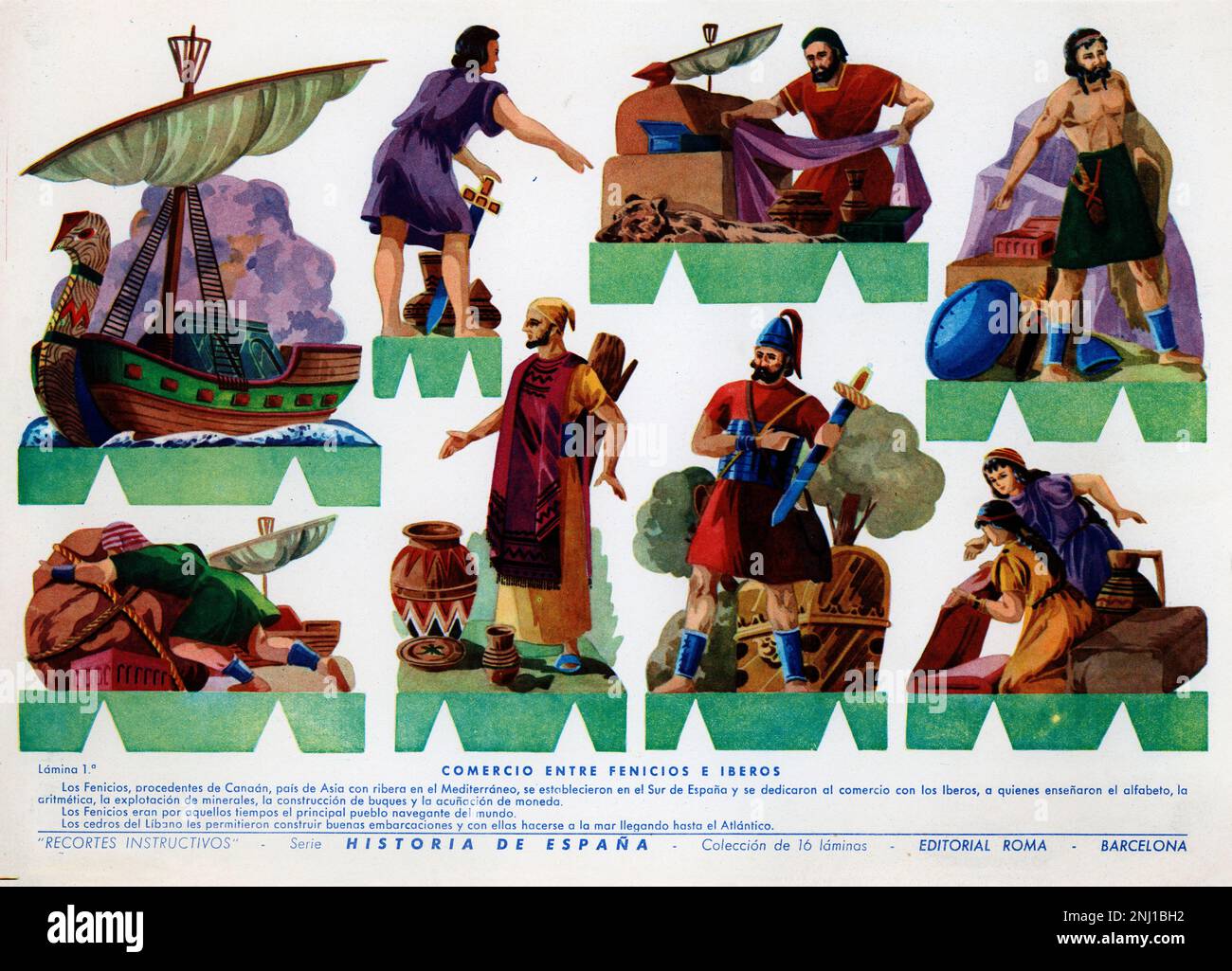 España. Hoja recortable infantil instructivo. Historia de España ...