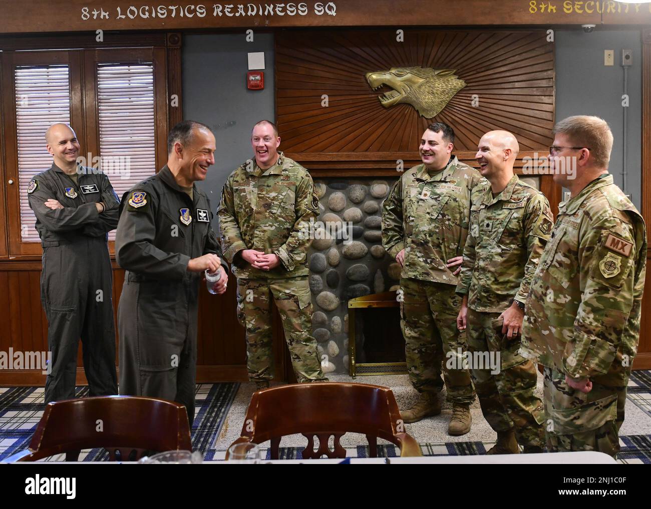 Lt. Gen. Scott “Rolls” Pleus, 7th Air Force commander, speaks with 8th ...