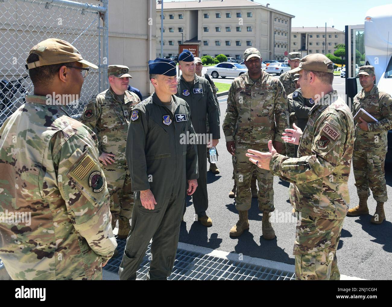 Lt. Gen. Scott “Rolls” Pleus, 7th Air Force commander is greeted by 8th ...